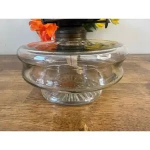 Accents | Vintage Uranium Glass Oil Lamp Correct Burner Clear Glass ...